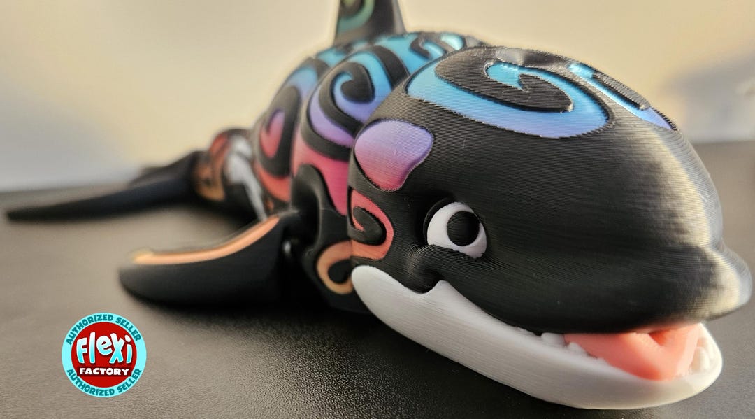 Huge Orca Killer Whale Custom Colors Articulating Toy & Flexible ...