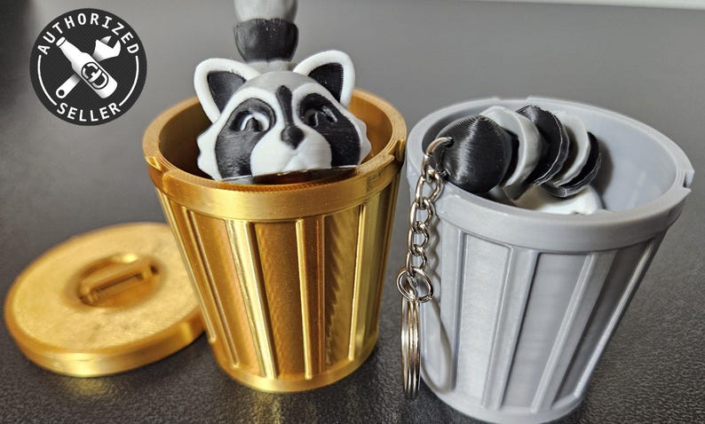 Raccoon Fidget Toy – 3D Printed Articulated Figure | Magnet, Keychain ...