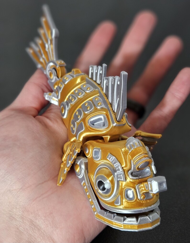 Cyber Fish Fidget Toy – 3D Printed Articulated Figure | Unique Desk ...