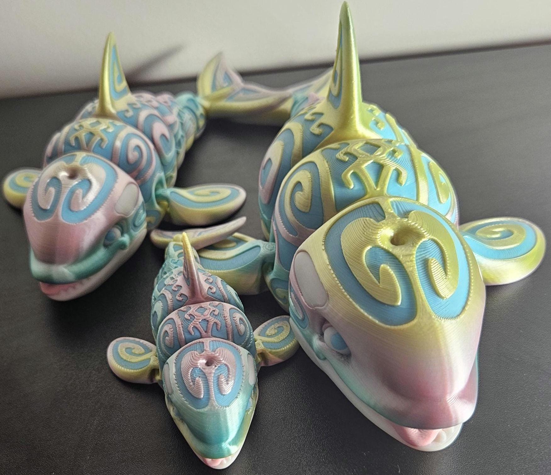 Extra Large Orca / Killer Whale Fancy Colored Articulating Toy ...