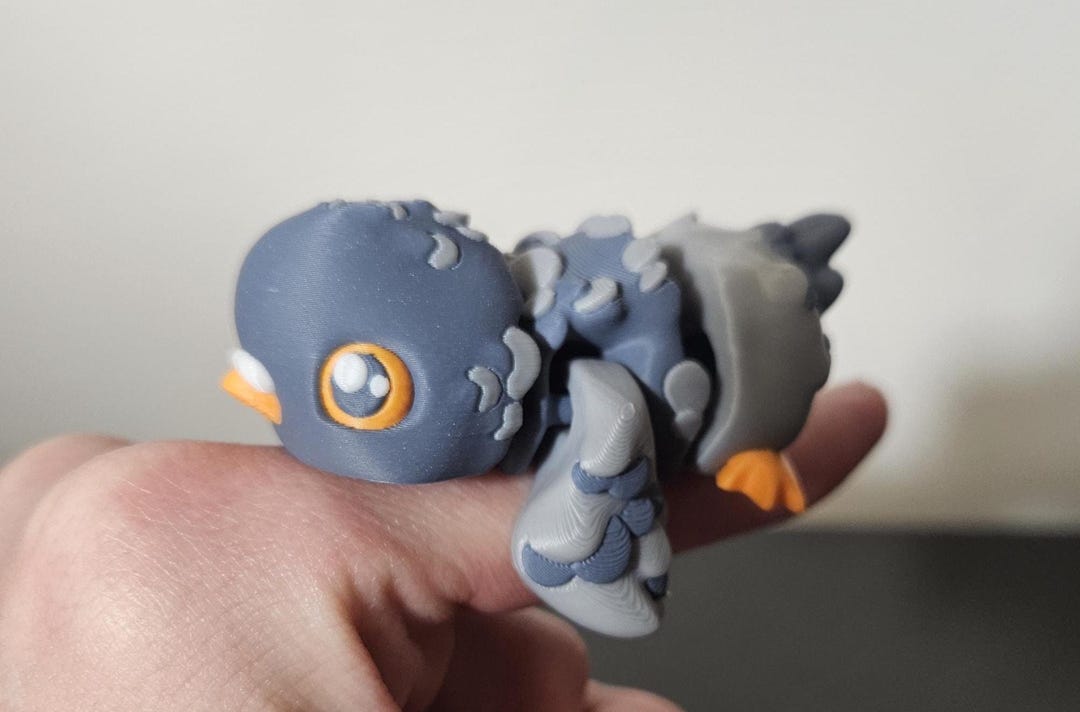 3D Printed Pigeon Toy – Articulated Pigeon Keychain, Magnet or Desk ...