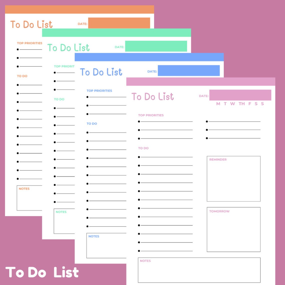 Printable to Do List Daily Planning Weekly Planning PDF to Do List ...