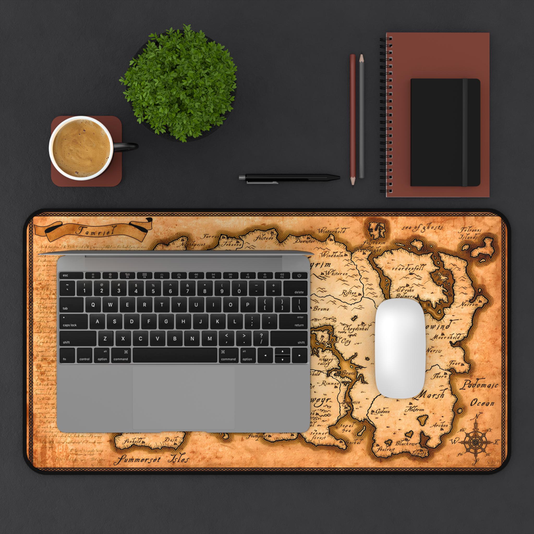 The Elder Scrolls V Skyrim Tamriel Map Mouse Pad | Tamriel Desk Mat ...