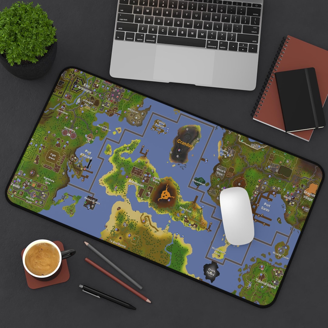 Custom Osrs World Map Desk Mat | Runescape World Map Mouse Pad | Anime ...