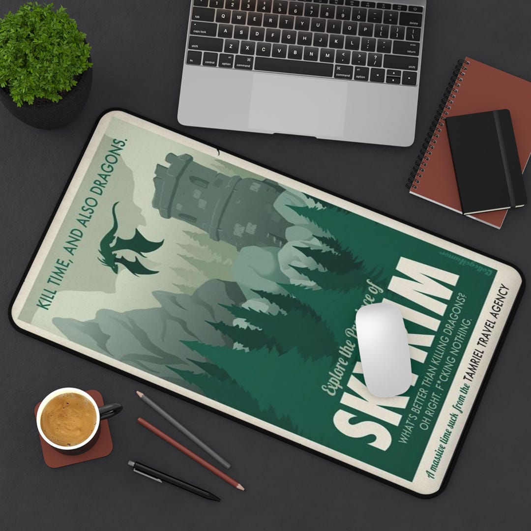 Skyrim | Mouse Pad | Gaming Desk Mat | Game Desk Accessory | Gamer Gift ...