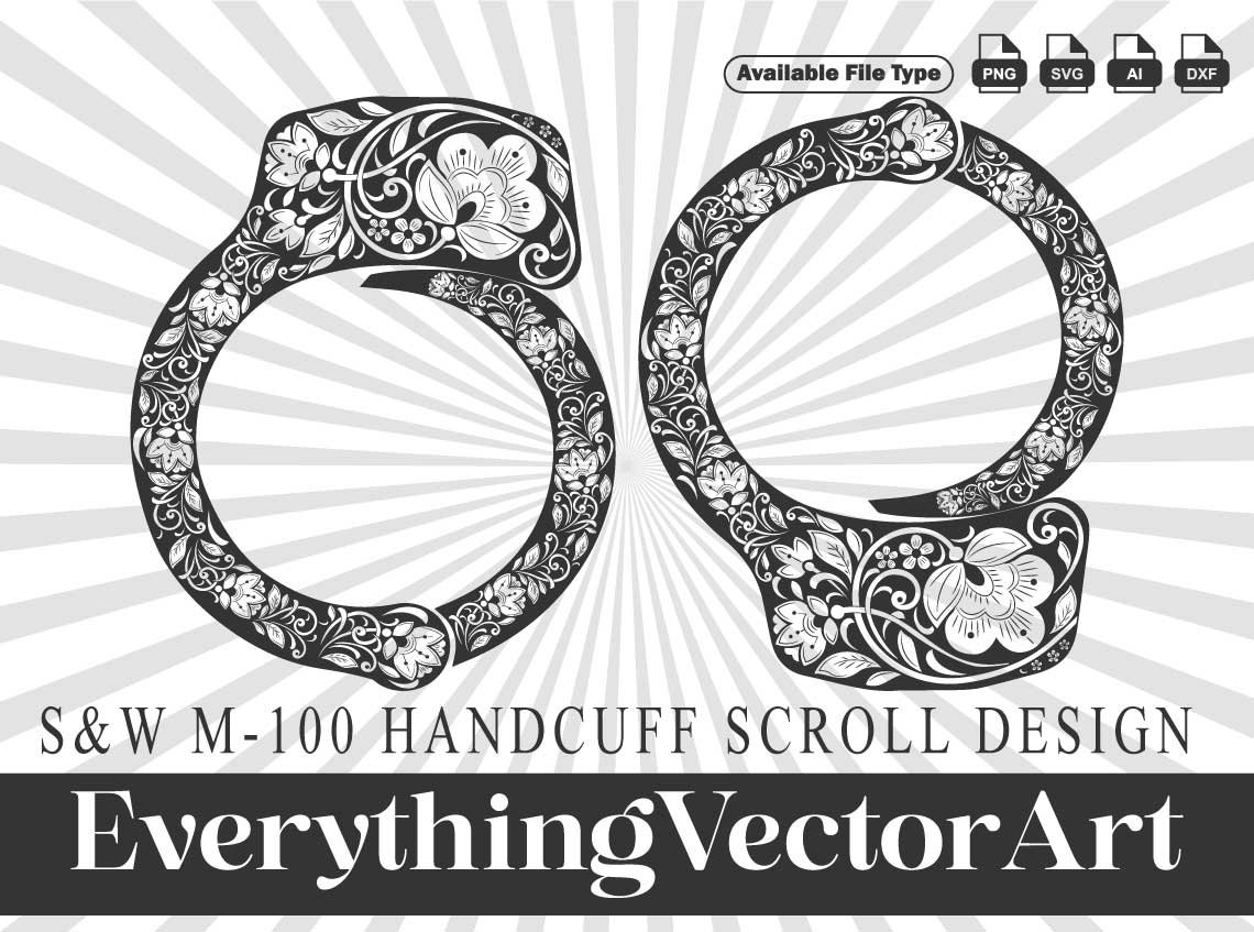 Handcuff Scroll Design Svg,lasercut,laserengraving,engravingfiles ...