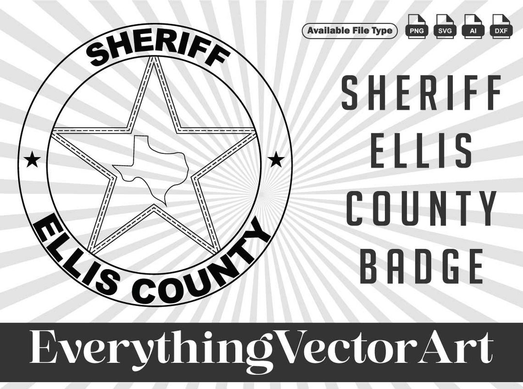 Ellis County Sheriff Badge Svg,lasercut,laserengraving,fiberlaser ...