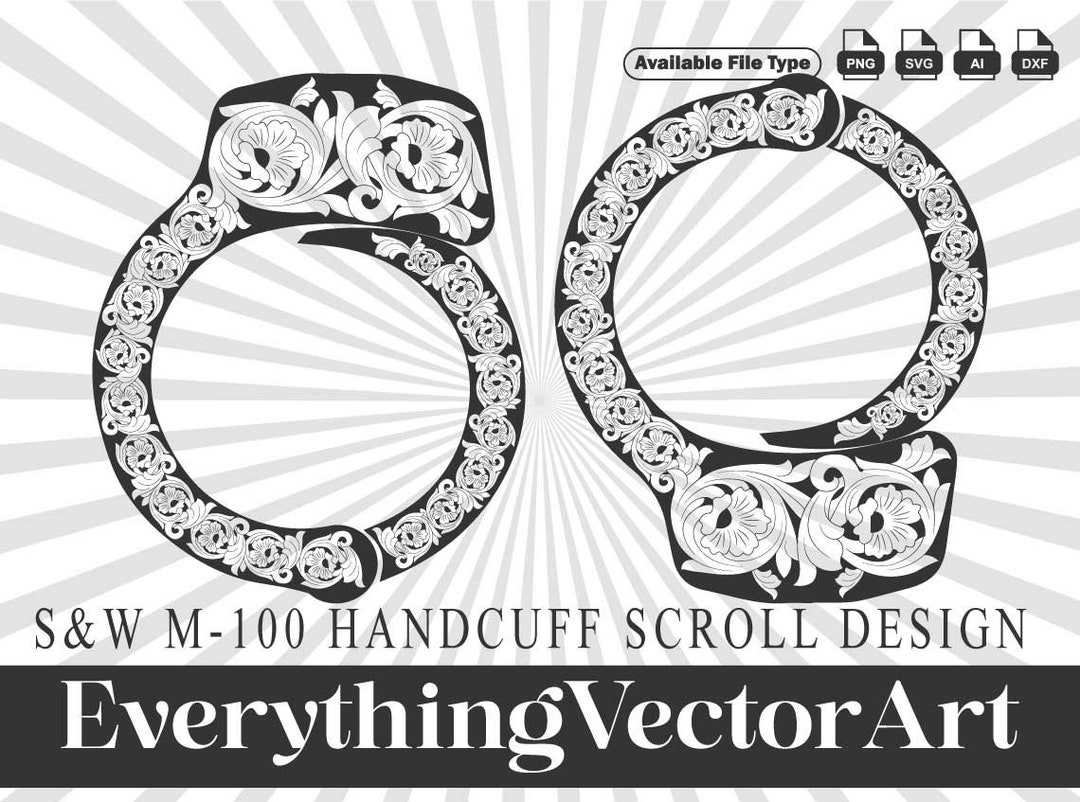 Handcuff Scroll Design Svg,lasercut,laserengraving,engravingfiles ...