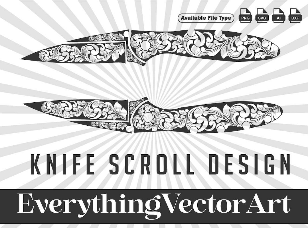 Knife Scroll Design Svg,lasercut,laserengraving,fiberlaser ...