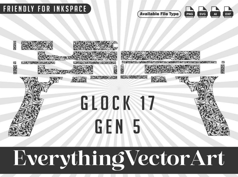 Vector Glock 17 Gen 4 Scroll Design Svg,lasercut,laserengraving ...