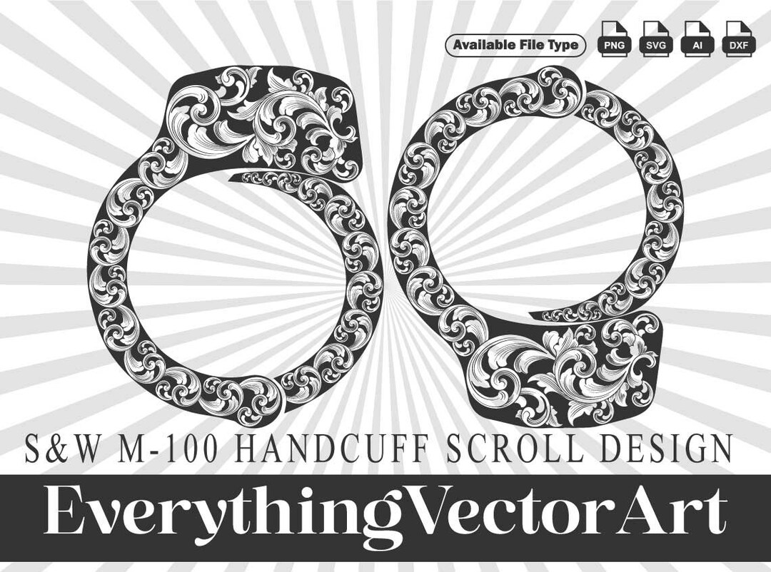 Handcuff Scroll Design Svg,lasercut,laserengraving,engravingfiles ...