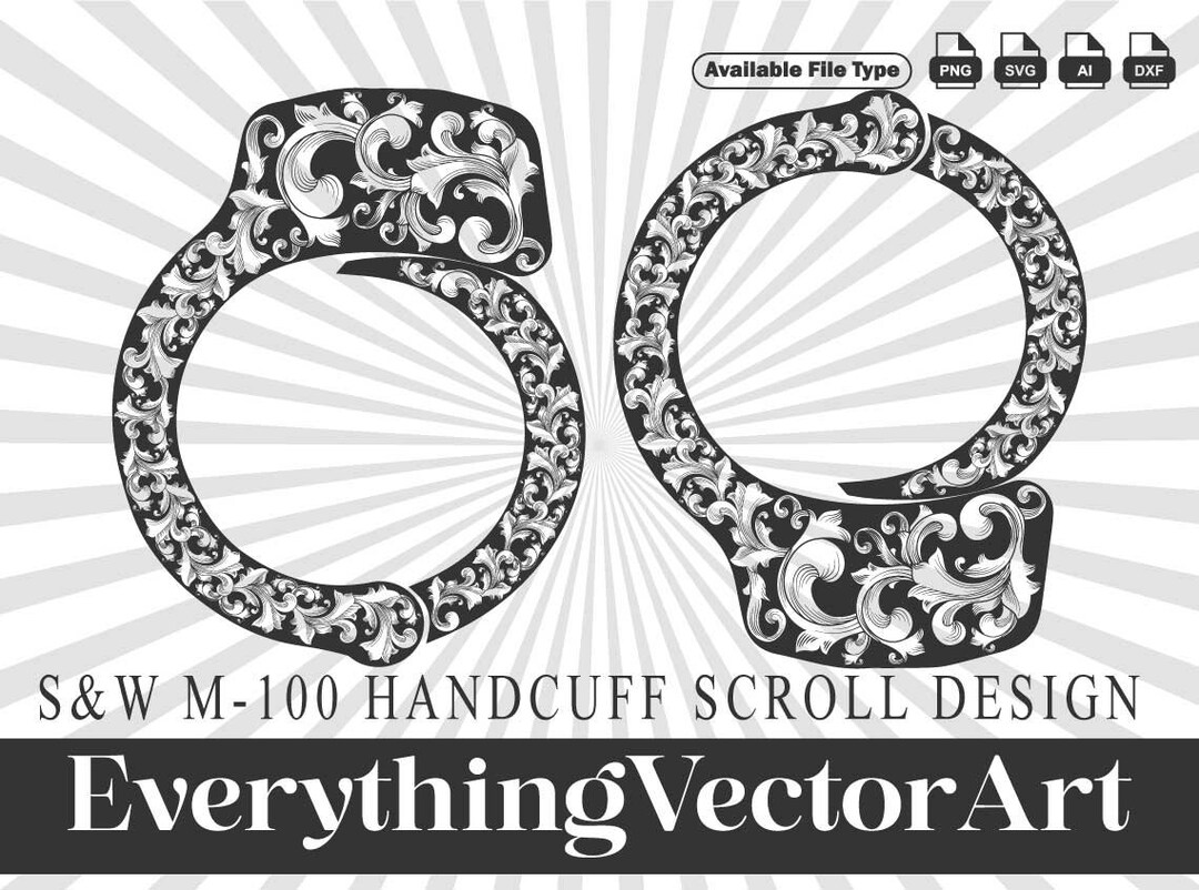 Handcuff Scroll Design Svg,lasercut,laserengraving,engravingfiles ...