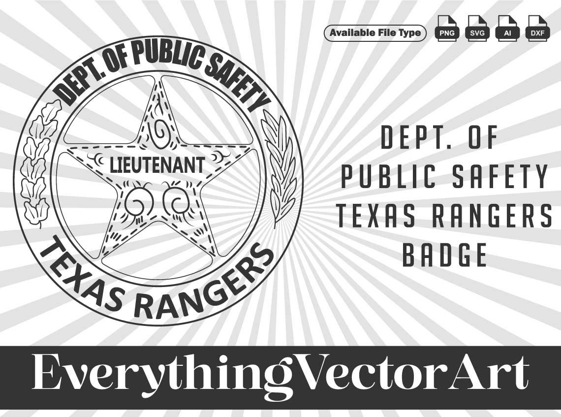 Texas Rangers Badge Svg,lasercut,laserengraving,fiberlaser ...