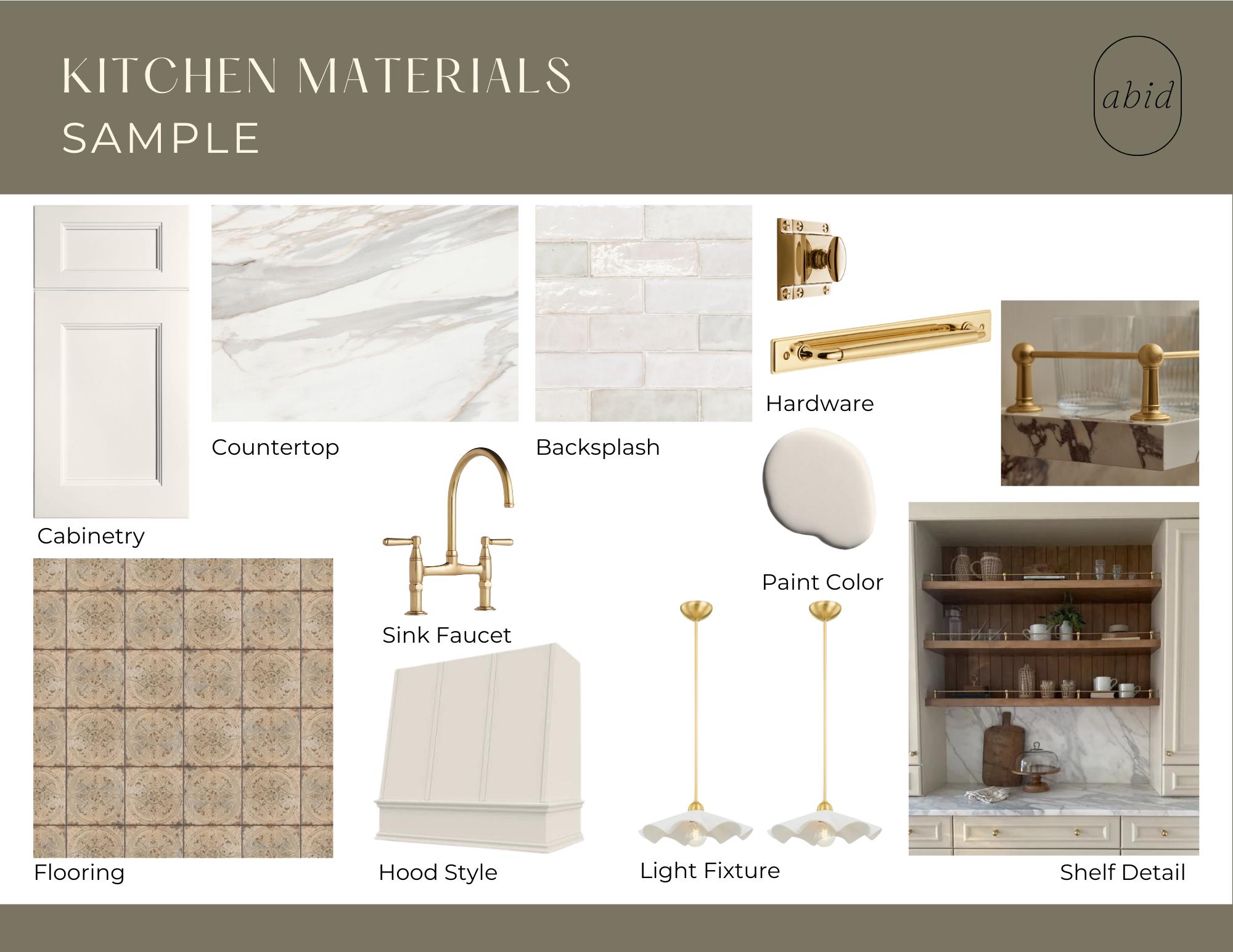 Custom Virtual Interior Design Services - Kitchen Finishes | Materials ...