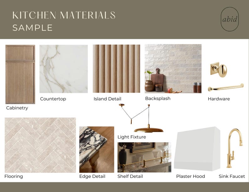 Custom Virtual Interior Design Services - Kitchen Finishes | Materials ...