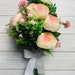 Handcrafted Blush Pink and Cream Artificial Peony Bouquet With Greenery ...