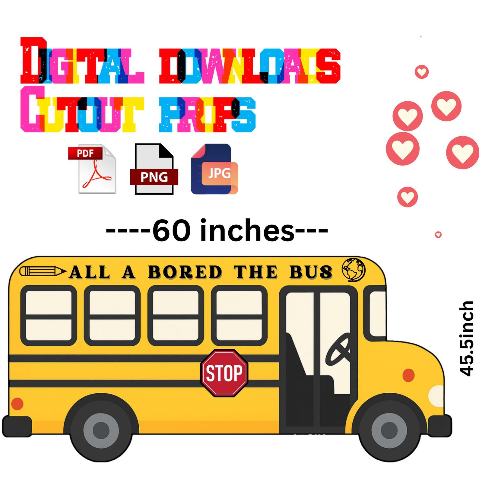 School Bus Photo Booth Backdrop: First Day of School Party (digital ...