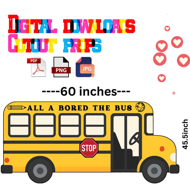 School Bus Photo Booth Backdrop: First Day of School Party (digital ...