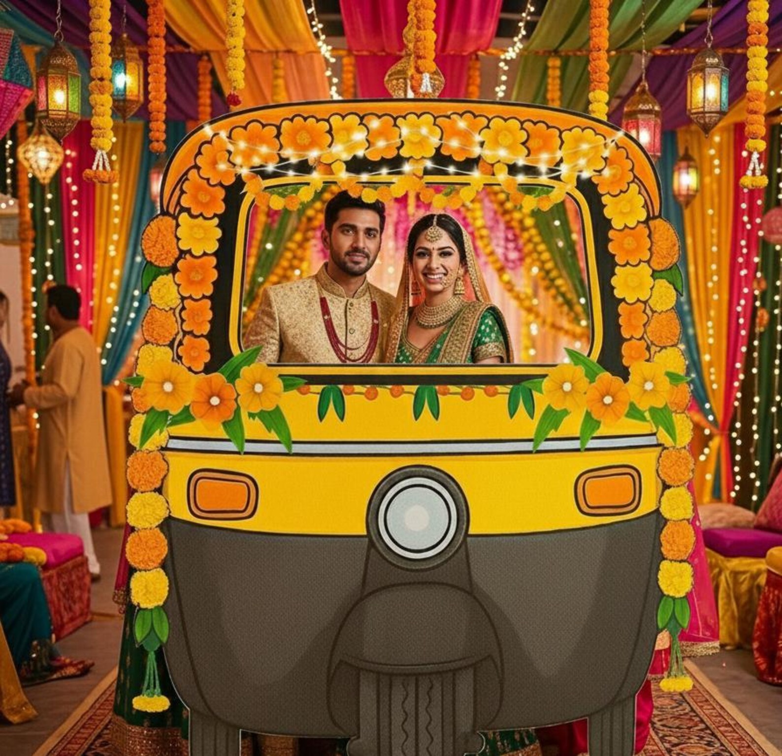 Indian Rickshaw Photo Booth Prop: Desi Wedding Backdrop (digital ...