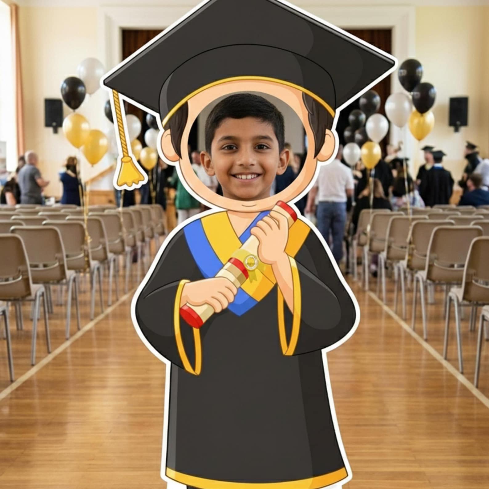 Graduation Kids Face Cutout Standee Props | Boy & Girl Graduate Photo ...