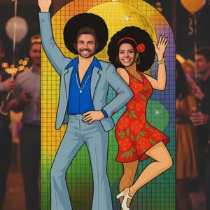 Retro Disco Photo Booth Prop: 70s Party Cutout Frame (digital Download ...