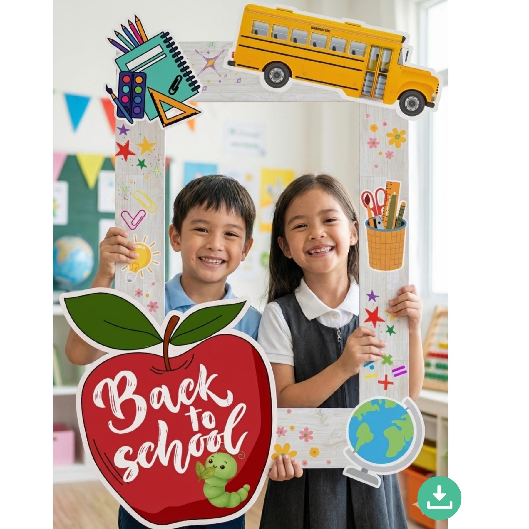Back to School Photo Booth Frame | Printable PNG & PDF - Etsy
