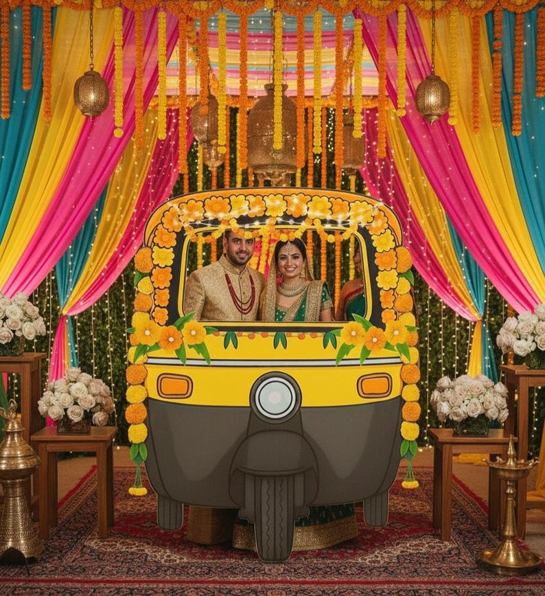 Indian Rickshaw Photo Booth Prop: Desi Wedding Backdrop (digital ...