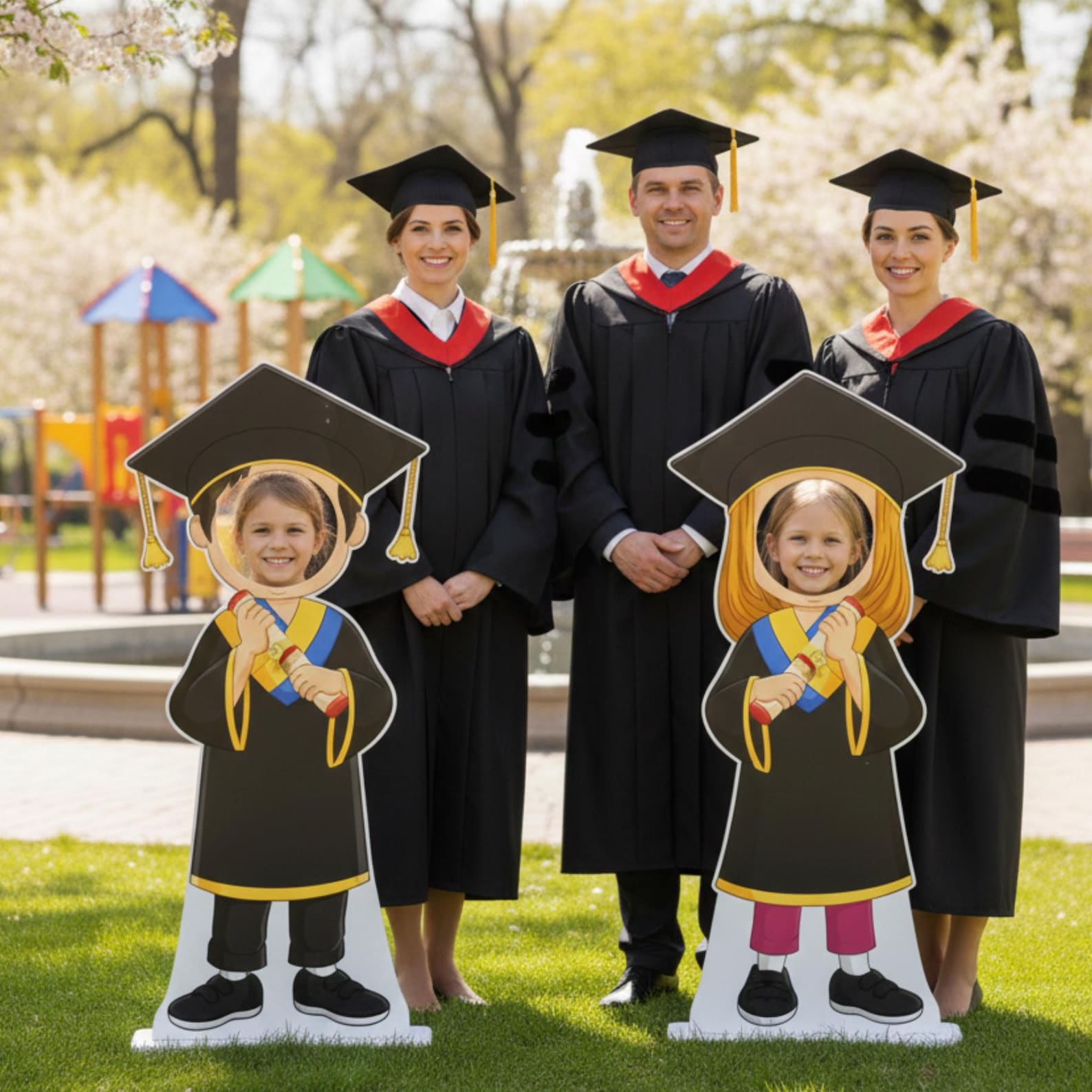 Graduation Kids Face Cutout Standee Props | Boy & Girl Graduate Photo ...