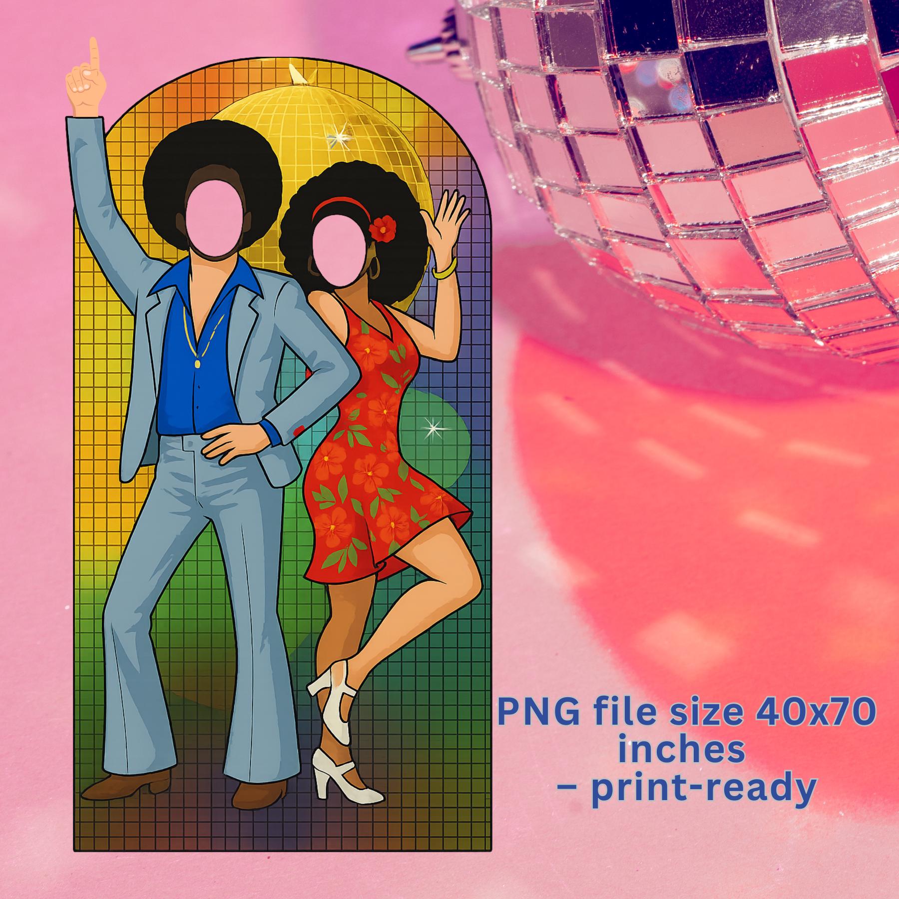 Retro Disco Photo Booth Prop: 70s Party Cutout Frame (digital Download ...