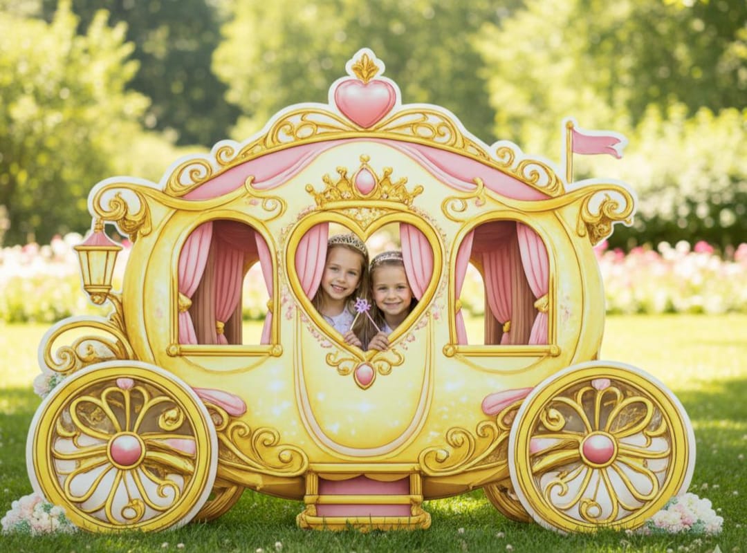 Enchanted Princess Carriage Photo Booth Prop PNG | Fairy Tale Pumpkin ...
