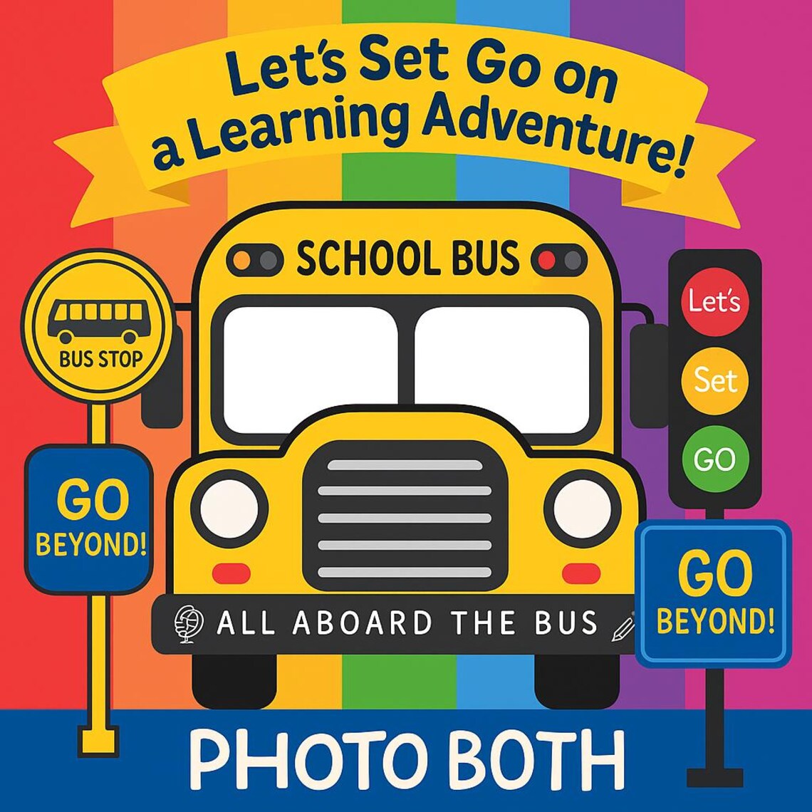 School Bus Photo Booth Prop: First Day of School Party (digital ...