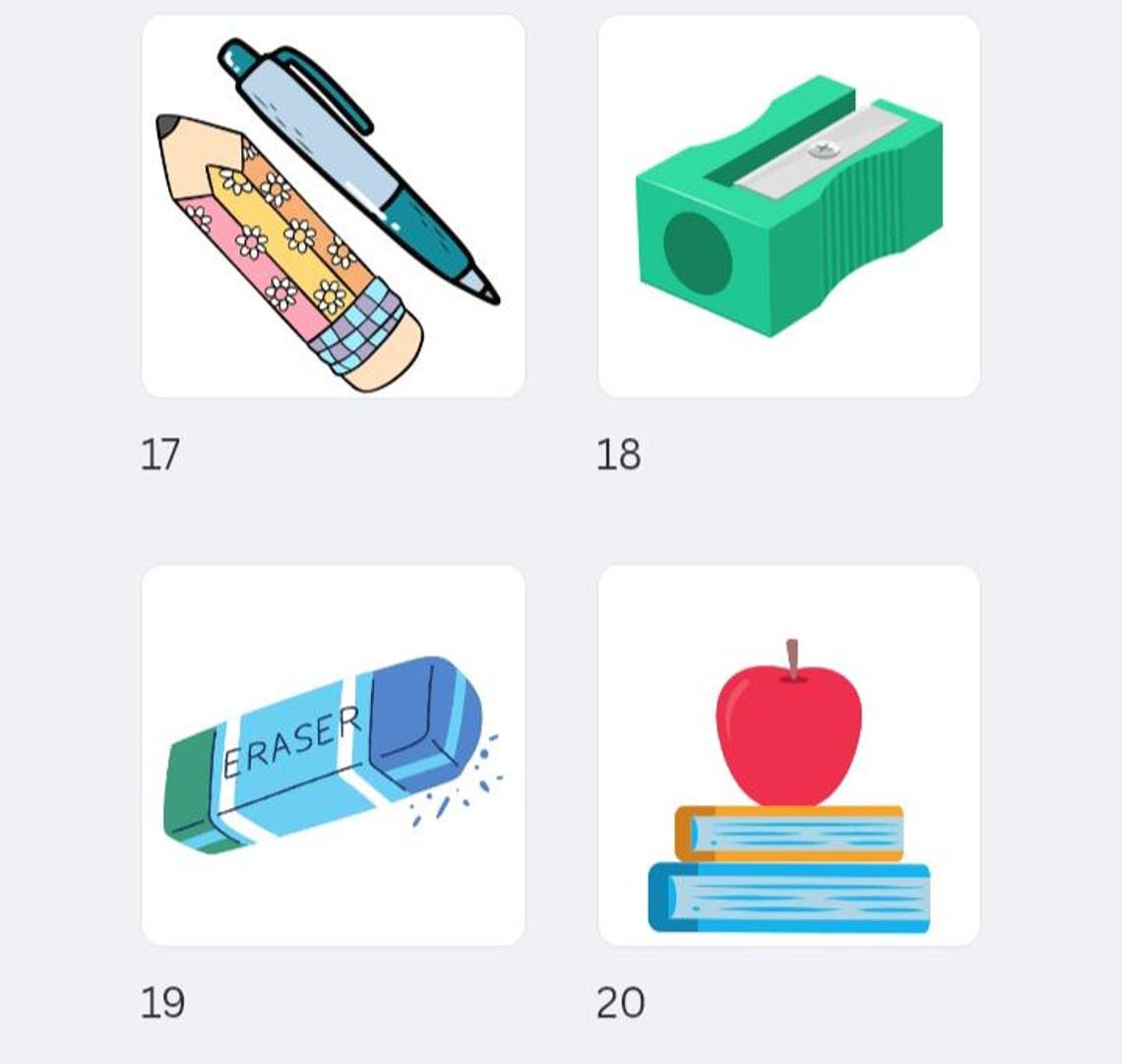 Back to School Clipart: Pastel School Supplies PNG (digital Download ...