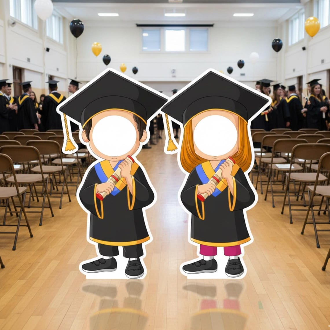 Graduation Kids Face Cutout Standee Props | Boy & Girl Graduate Photo ...