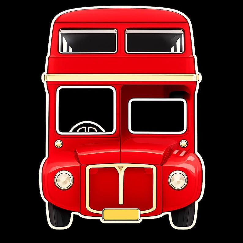 Red Cartoon Double-decker Bus Photo Booth Prop | Kids Birthday Party ...