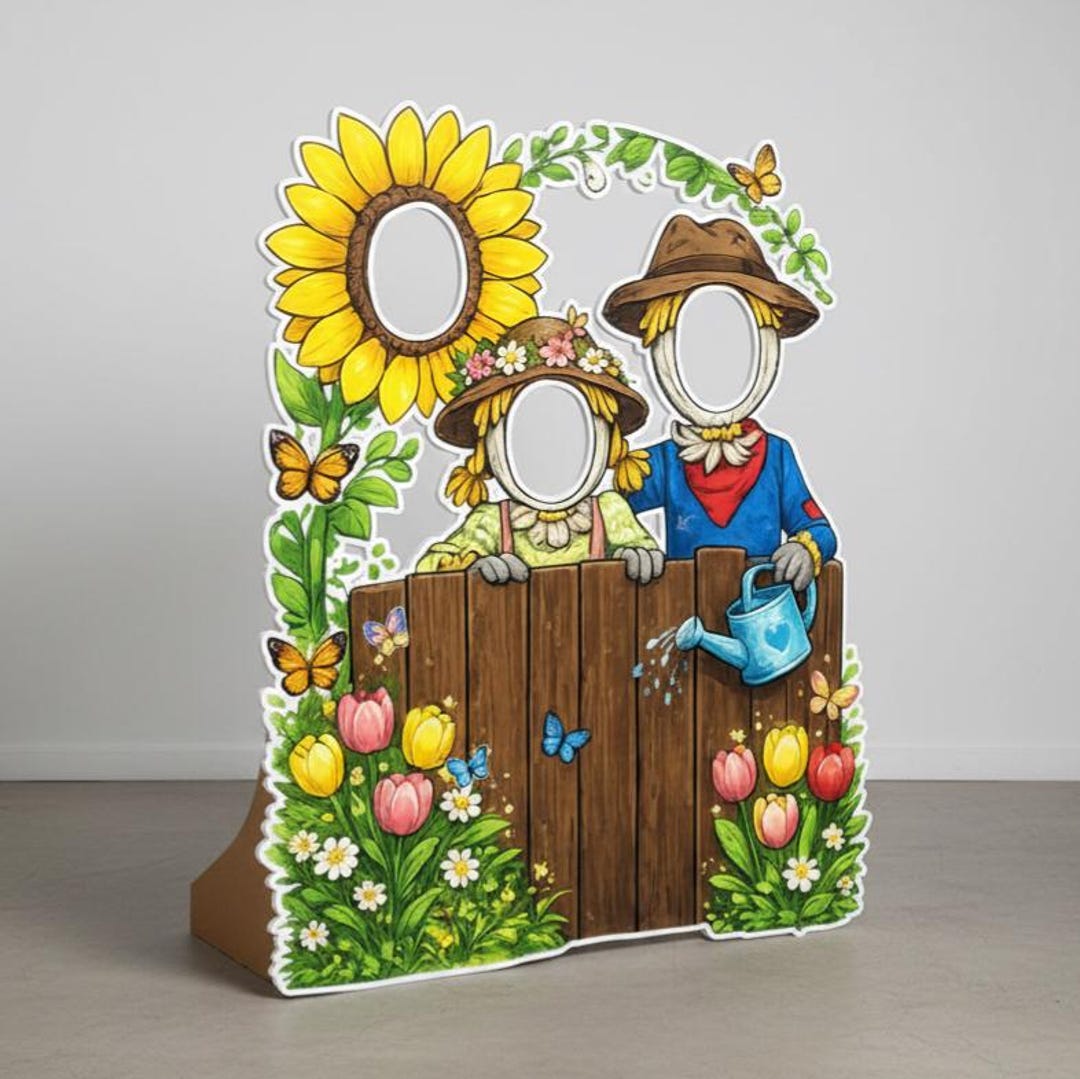 Spring Scarecrow Photo Booth Standee | Easter Garden Party Prop ...