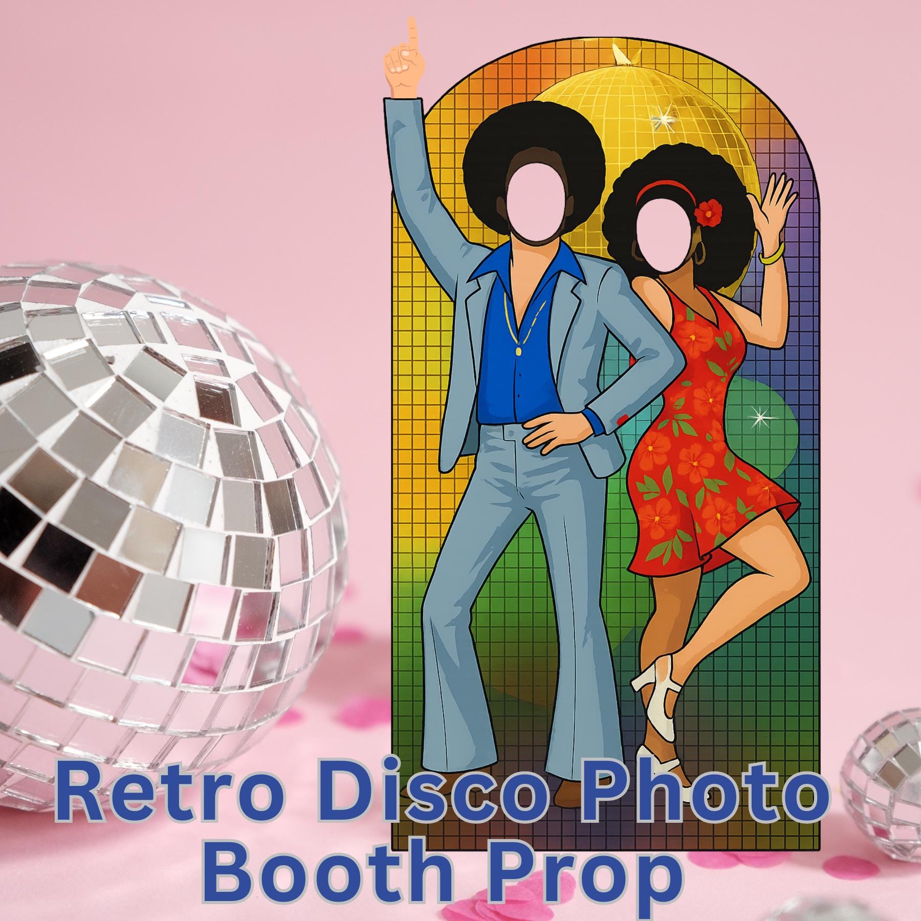 Retro Disco Photo Booth Prop: 70s Party Cutout Frame (digital Download ...