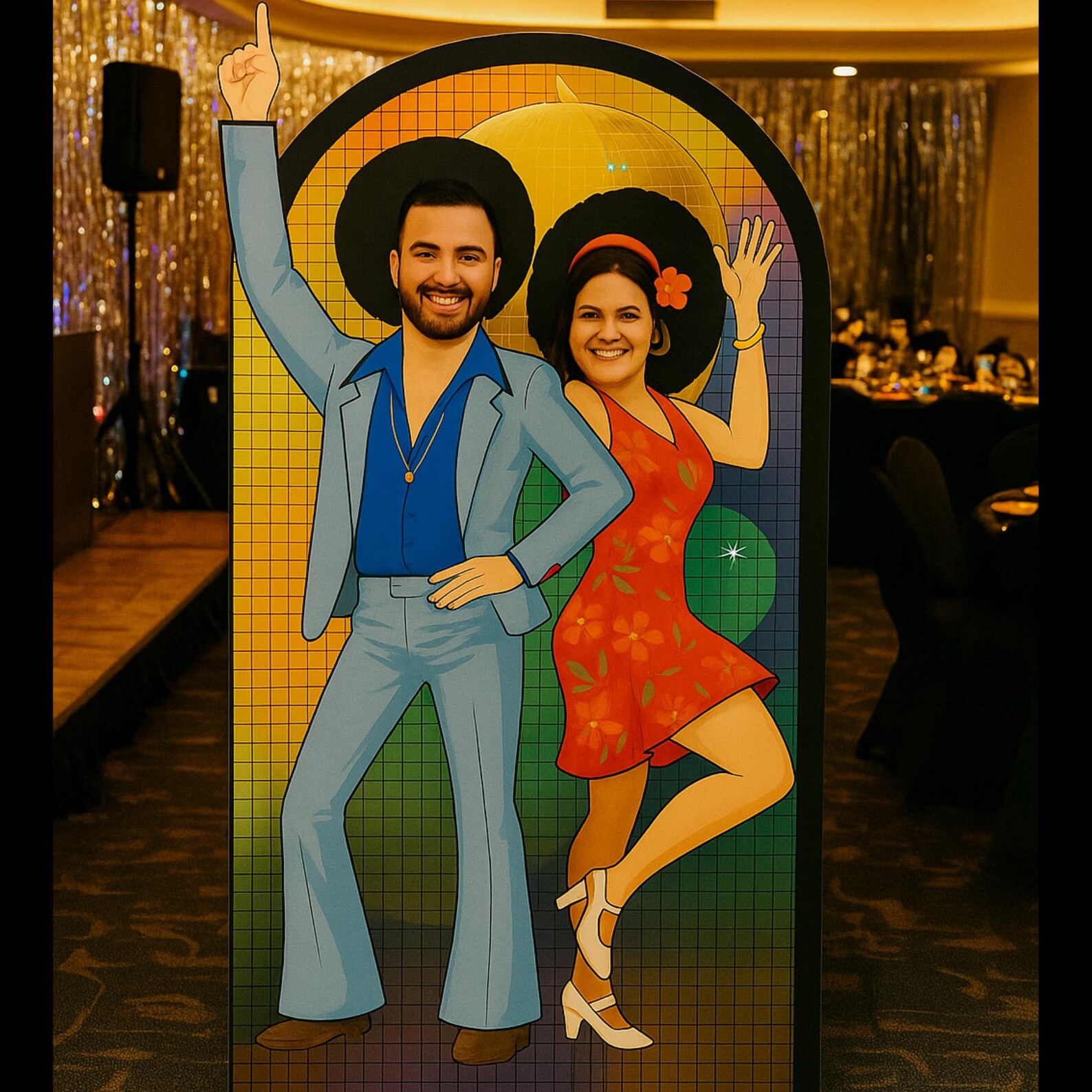 Retro Disco Photo Booth Prop: 70s Party Cutout Frame (digital Download ...
