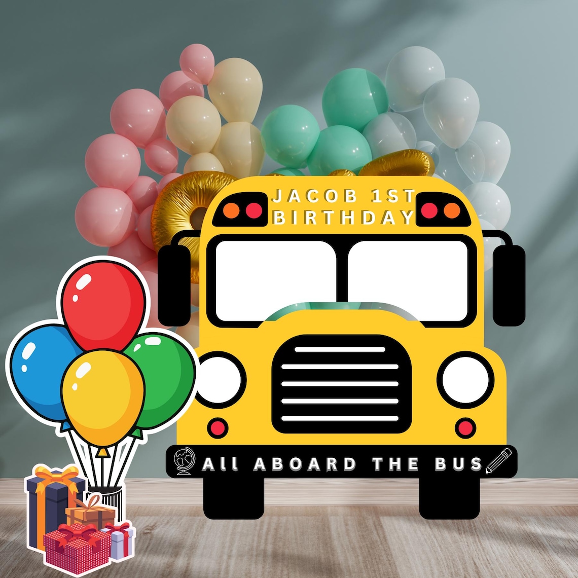 School Bus Birthday Photo Booth Prop: Custom Kids Party Decoration - Etsy