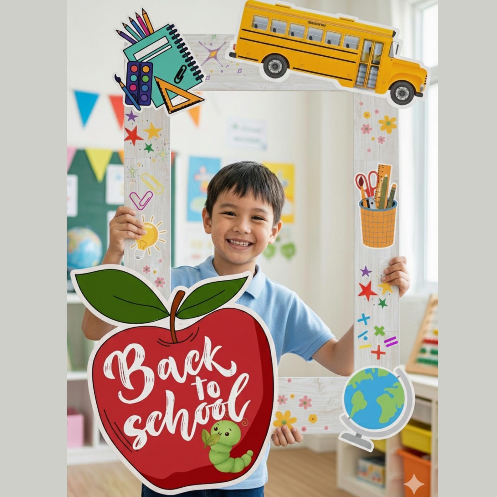 Back to School Photo Booth Frame | Printable PNG & PDF - Etsy