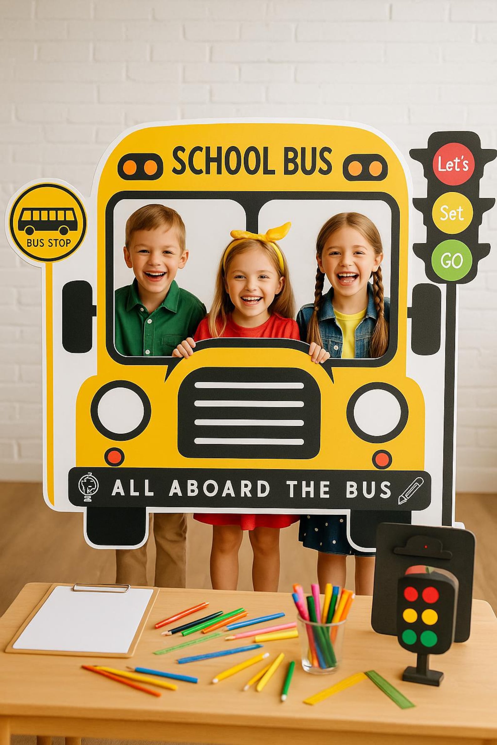 School Bus Photo Booth Prop: First Day of School Party (digital ...