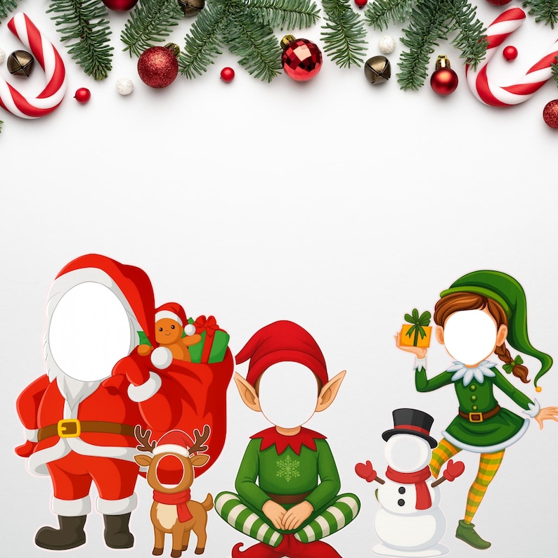 Christmas Photo Booth Props | Holiday Standee Cutouts (digital Download ...