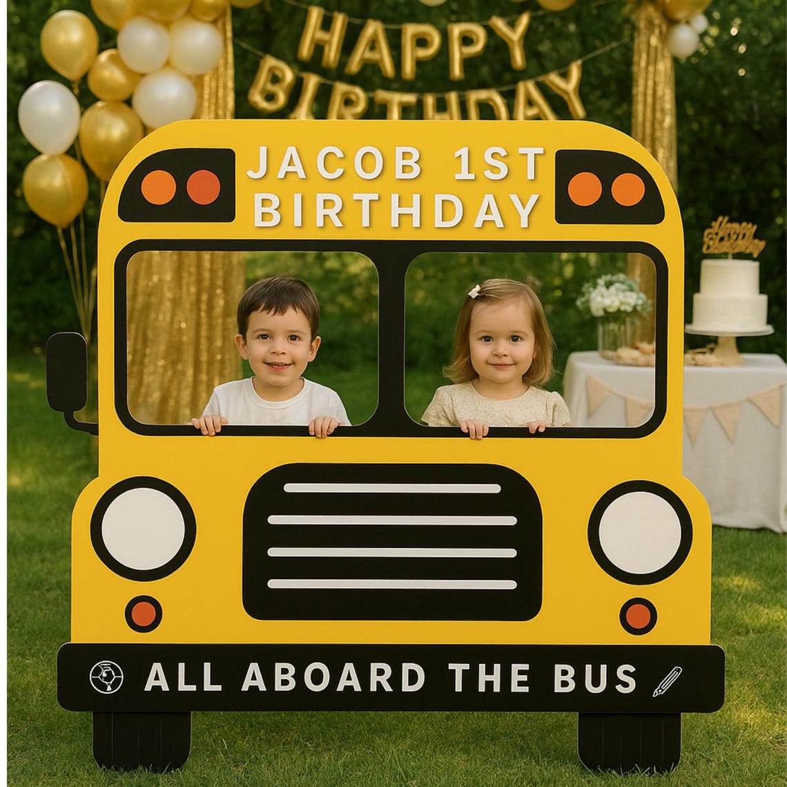 School Bus Birthday Photo Booth Prop: Custom Kids Party Decoration - Etsy