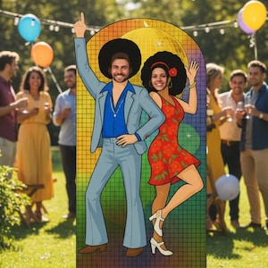 Retro Disco Photo Booth Prop: 70s Party Cutout Frame (digital Download ...