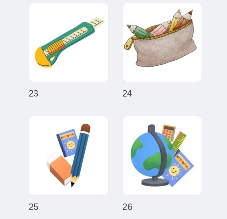 Back to School Clipart: Pastel School Supplies PNG (digital Download ...