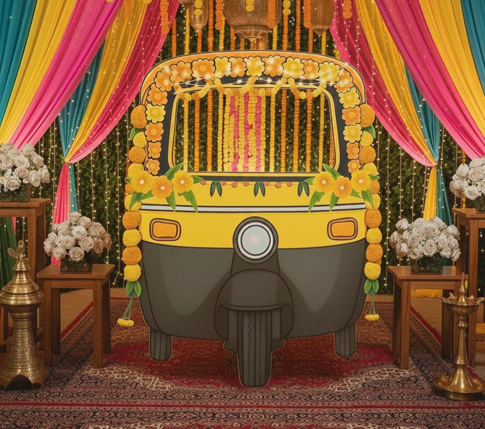 Indian Rickshaw Photo Booth Prop: Desi Wedding Backdrop (digital ...