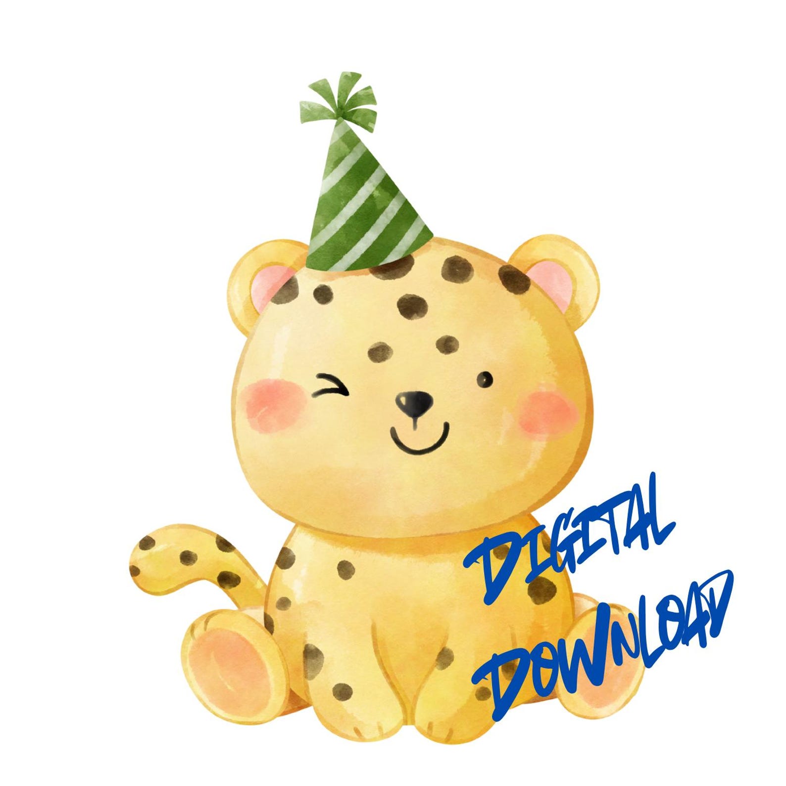 Watercolor Safari Animals Clipart: Jungle Birthday Party Decorations ...