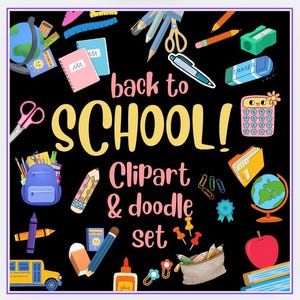 Back to School Clipart: Pastel School Supplies PNG (digital Download ...
