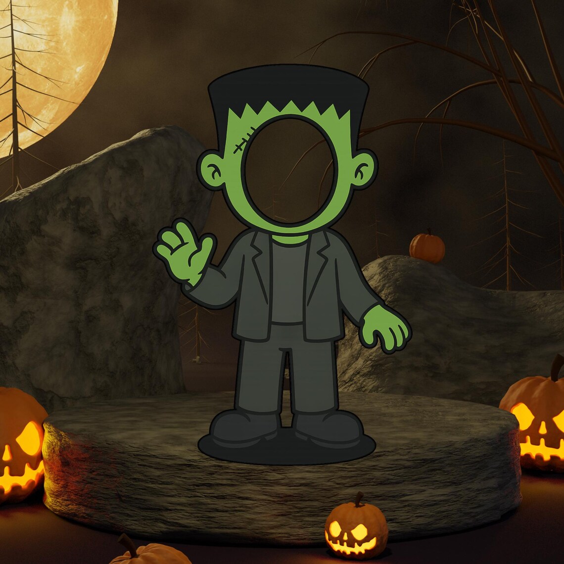 Halloween Photo Booth Props: Witch, Frankenstein, Mummy, Vampire ...