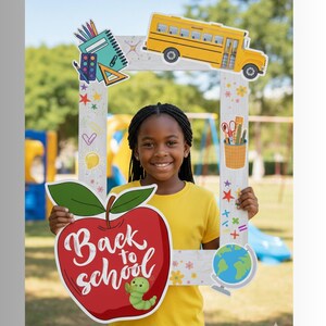 Back to School Photo Booth Frame | Printable PNG & PDF - Etsy