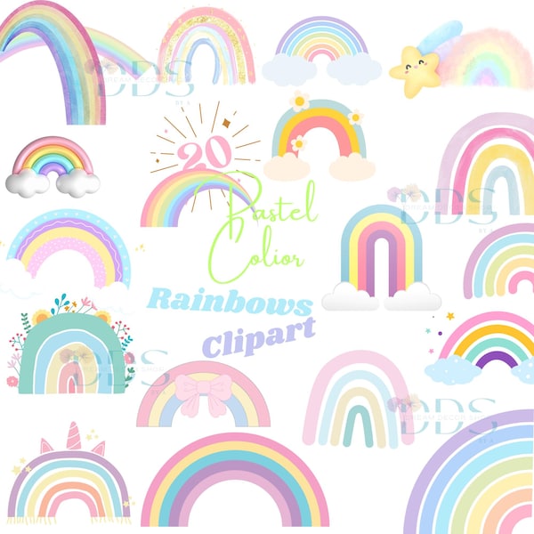 Rainbow Color Pastel Svg - Etsy